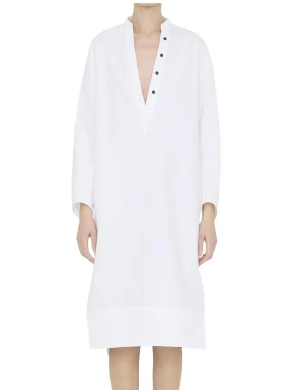 Khaite Long-sleeve Midi Dress - White