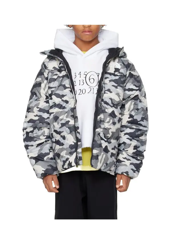 The North Face Hooded Down Jacket With Camouflage Print - Black