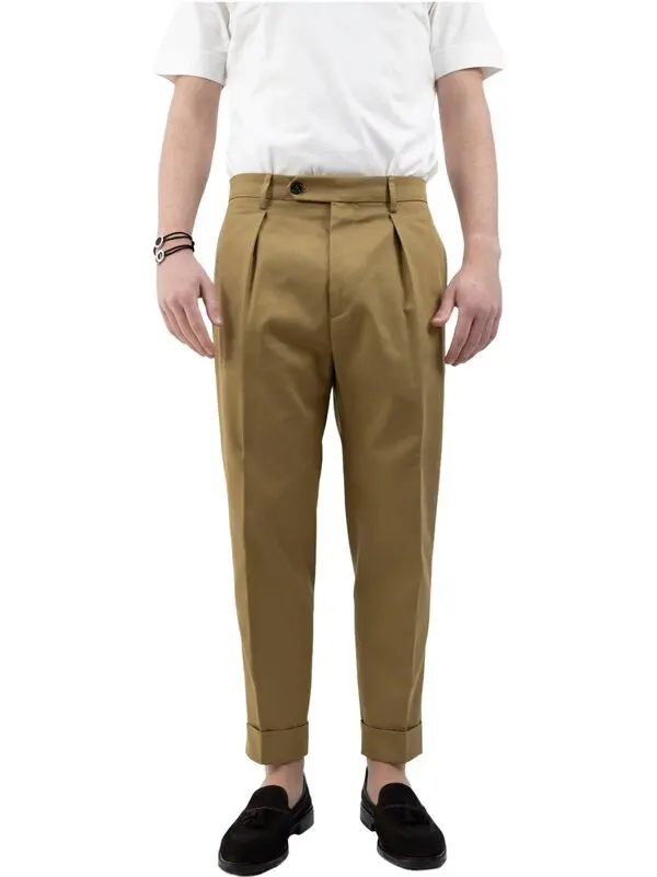 BERWICH Tailored Casual Pants With Belt Loops - Green