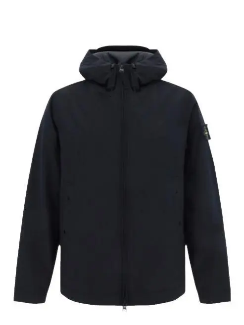 Stone Island Zip-up Hooded Jacket - Black