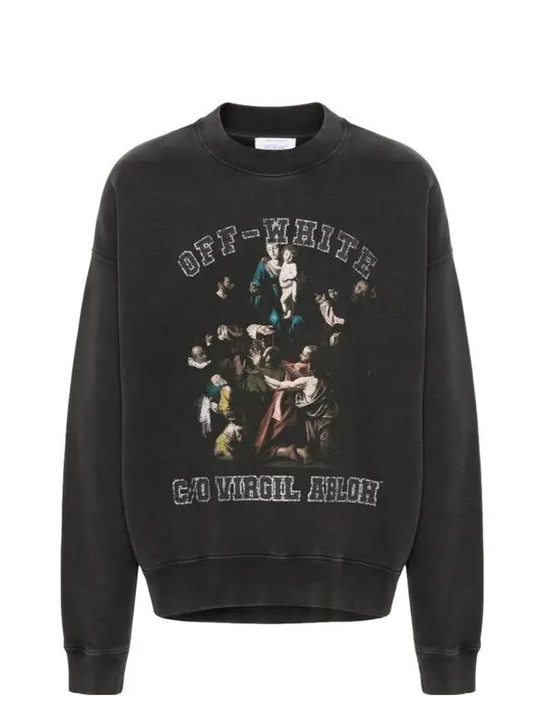 Off-White Mary Skate Crewneck Long Sleeve Sweatshirt - Green