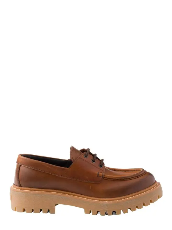 Prada Vintage Lace-up Shoes - Cognac