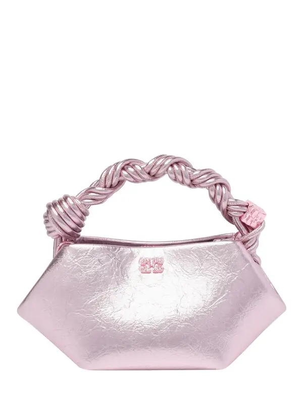 GANNI Metallic Mini Bag With Twisted Top Handle - Pink