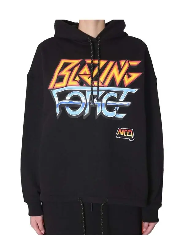 Alexander McQueen Pattern Printed Hooded Hoodie - Black