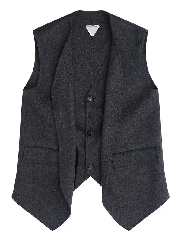 Bottega Veneta Regular Fit Double Face Gilet - Black