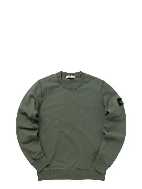 Stone Island Logo Patch Crewneck Sweatshirt - Moss Green