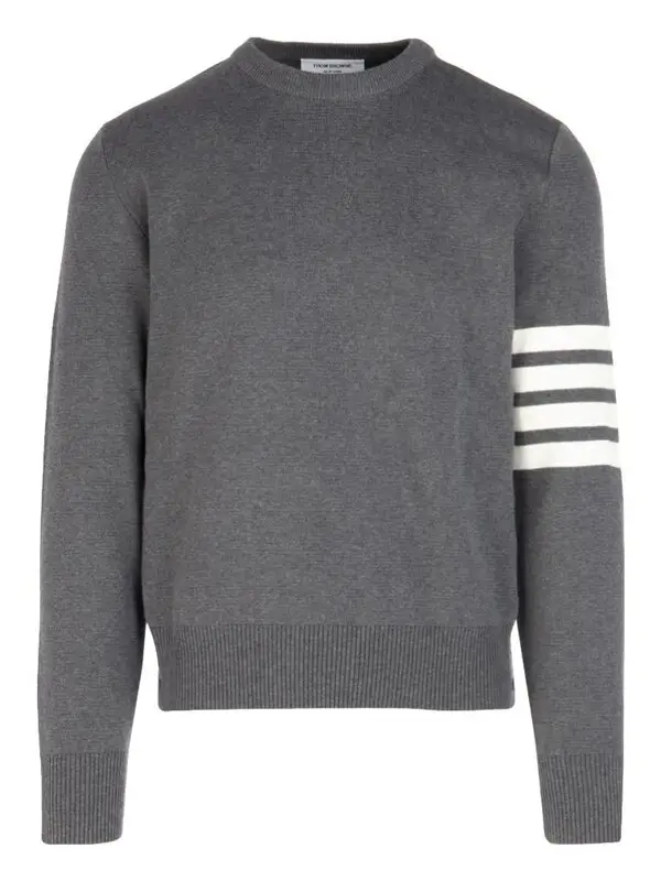 Thom Browne 4-bar Knit Jumper - Medium Gray