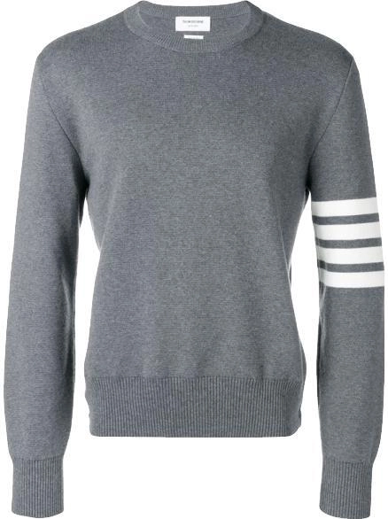 Thom Browne 4-bar Crewneck Jumper - Medium Grey