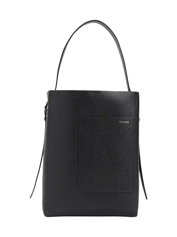 VALEXTRA Open Top Medium Bucket Bag - Black