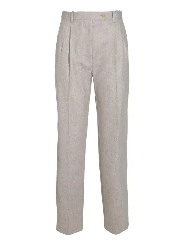 THE ROW Straight-leg Pleated Trousers - Nude