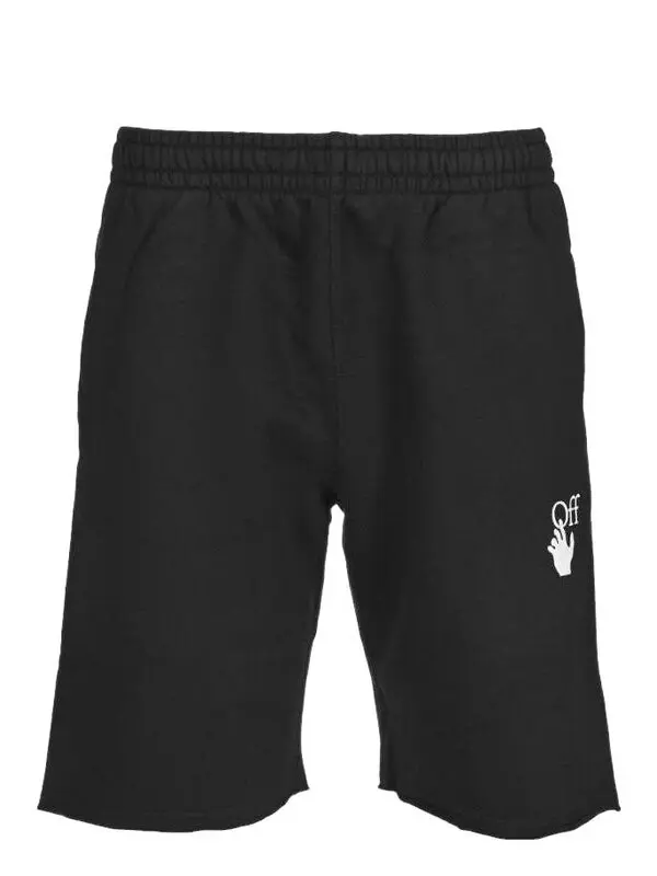 Off-White 90's Logo Print Track Shorts - Black