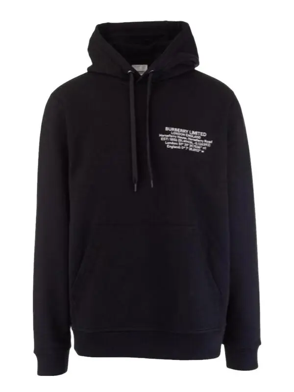 Burberry Printed Drawstring Hoodie - Black