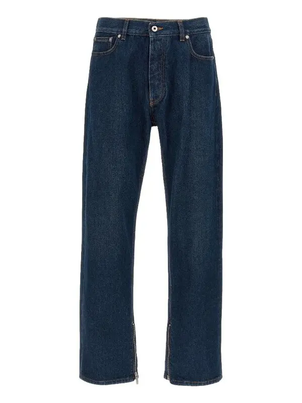 Off-White Mid-rise Jeans With Zip Detail - Black