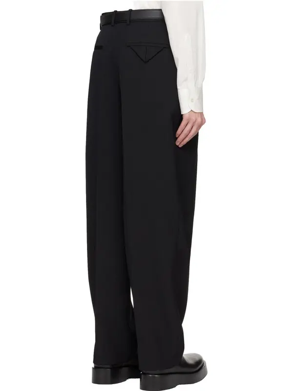 Bottega Veneta Pleated Straight Leg Trousers - Black
