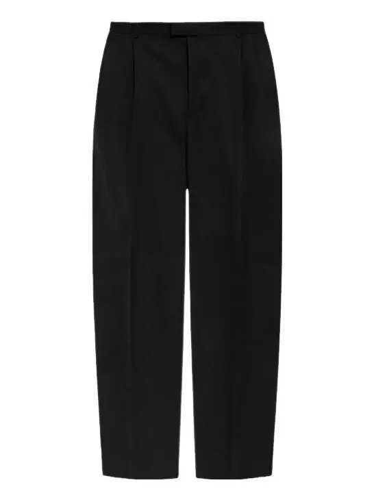 Bottega Veneta Pleated Straight Leg Trousers - Black