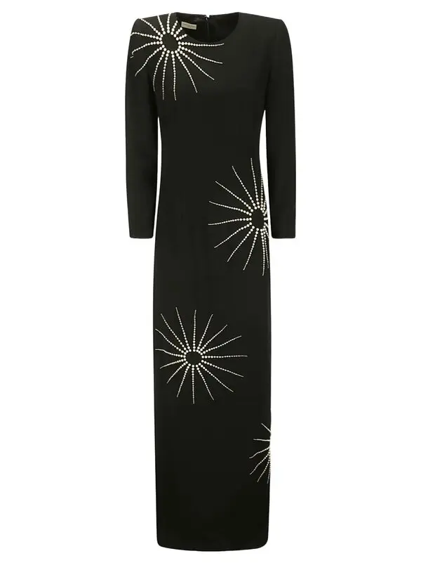 Dries Van Noten Embellished Rear Zipped Maxi Dress - Black