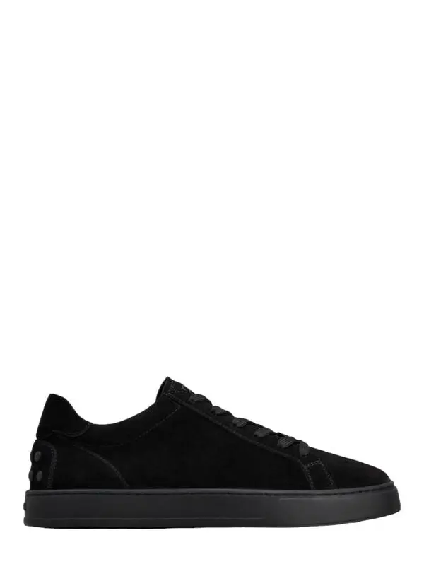 TOD'S Logo Detail Round Toe Lace-up Sneakers - Black