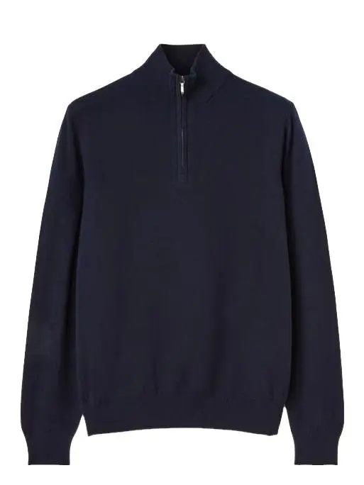 Loro Piana High-neck Knitted Jumper With Zip Detail - Black