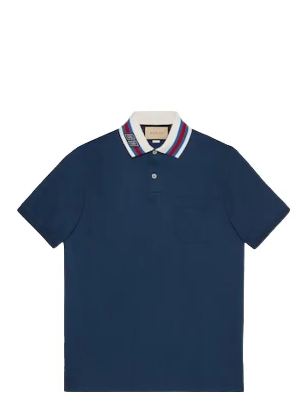 Gucci Gg Cotton Polo Shirt - Blue