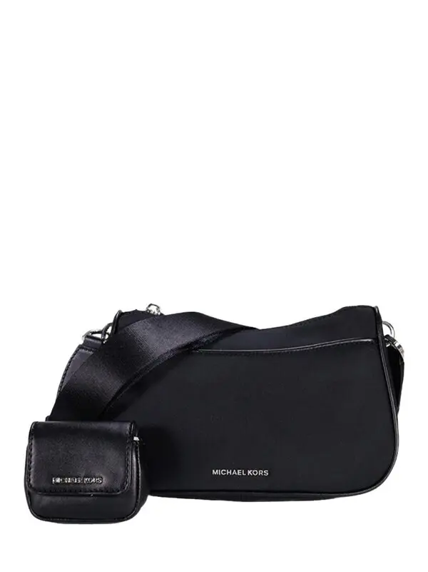 Michael Kors Jet Set Medium Shoulder Bag With Airpods Case - Black