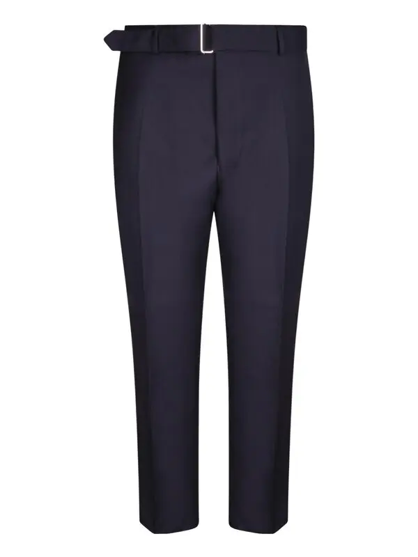 Officine Générale Wool Belted Trousers - Dark Navy
