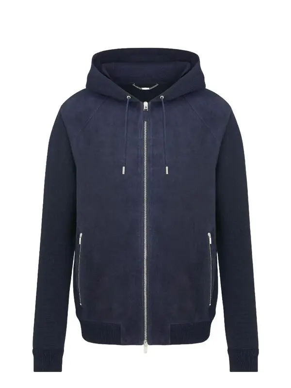 Dior Icons Zipped Hooded Sweatshirt - Blue
