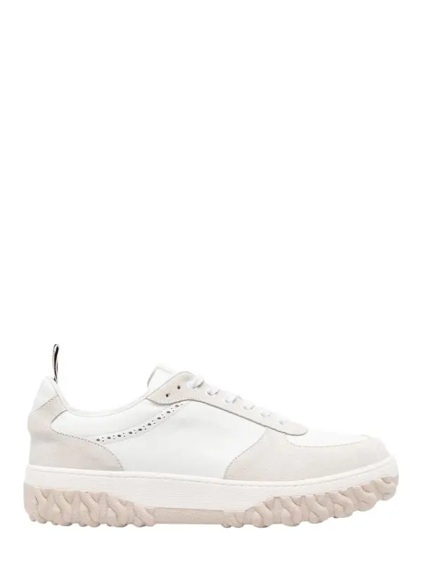 Thom Browne Panelled Lace-up Low-top Sneakers - White