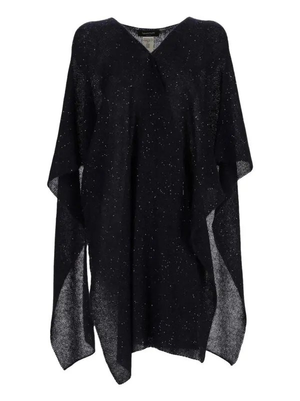 Fabiana Filippi V-neck Sequin Embellished Cape - Black