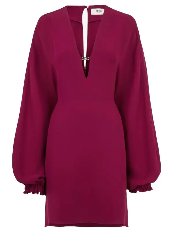 Fendi Cady Dress With O'lock Detail - Red