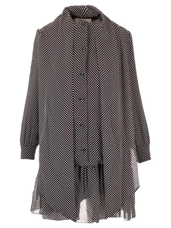Celine Polka Dot Silk Dress - Black/white