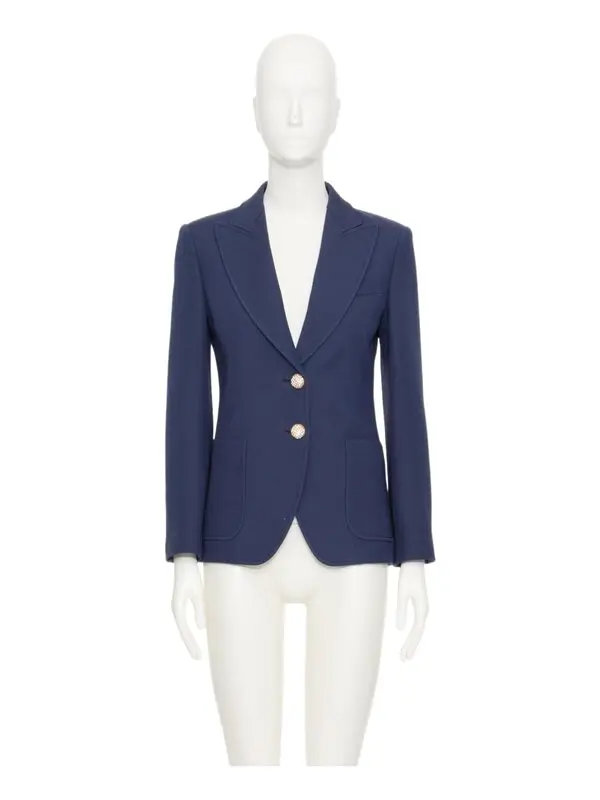 Valentino Garavani Single-breasted Blazer With Patch Pockets - Blue