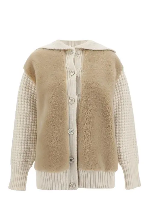 Fabiana Filippi Knitted-panel Cardigan - Nude