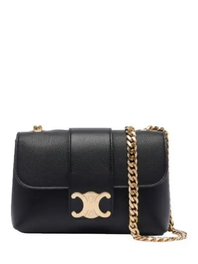 Celine Mini Victoire Bag In Supple Grained Calfskin - Black