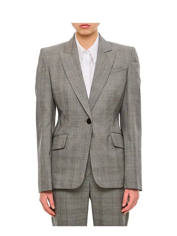 Alexander McQueen Single-breasted Suit Jacket - Gray