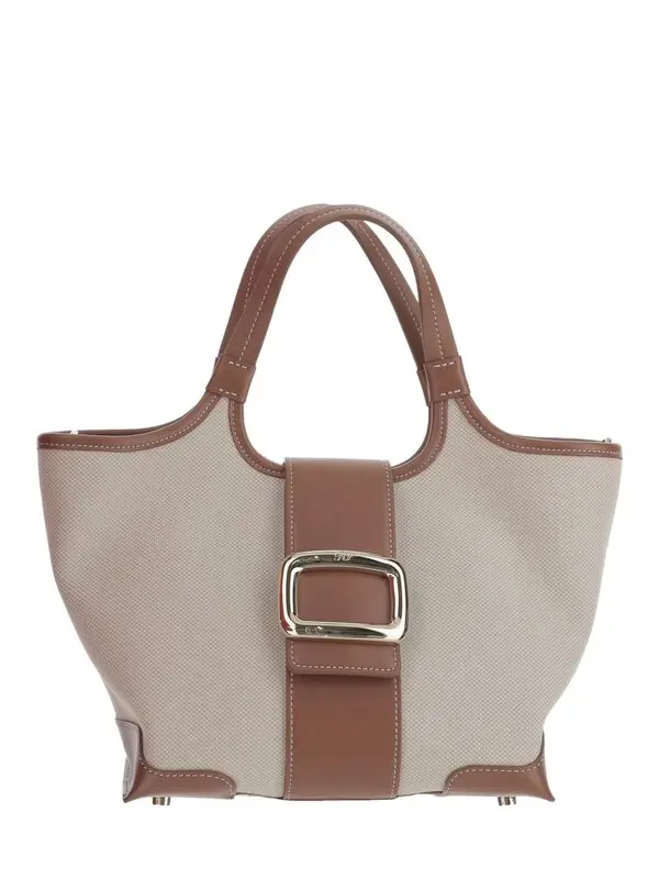ROGER VIVIER Logo Buckle Shoulder Bag - Nude