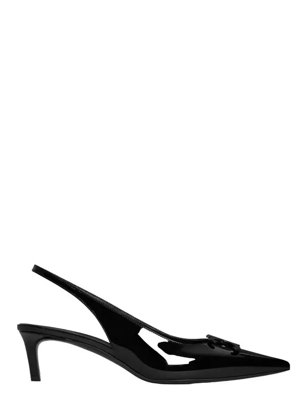 Celine Slingback Alma In Patent Calfskin - Black