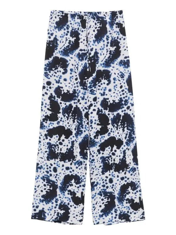 Dries Van Noten Graphic Wide-leg Trousers - White