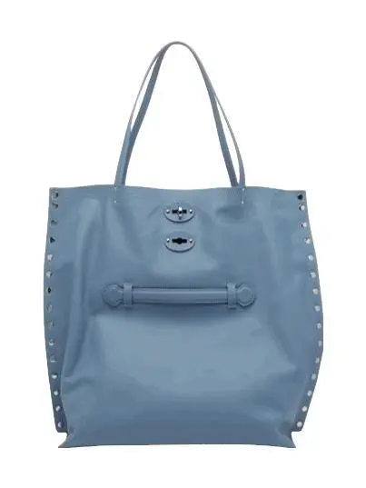 ZANELLATO Aspasso Studded Medium Tote Bag - Blue
