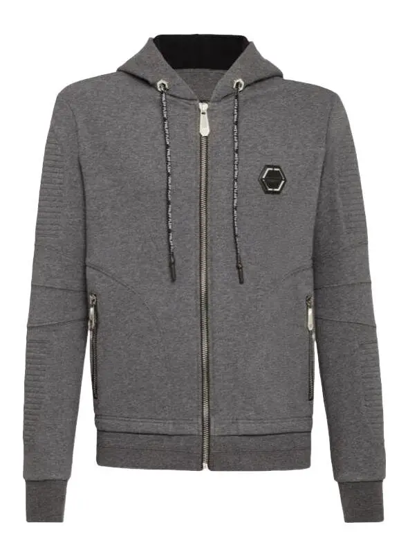 Philipp Plein Logo Casual Zip-up Jacket - Black