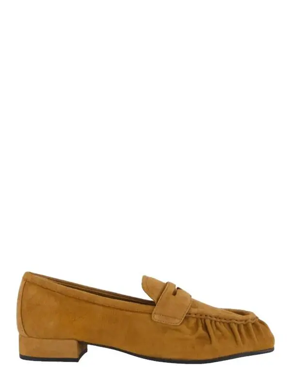 Prada Gathered Penny Loafers - Cinnamon