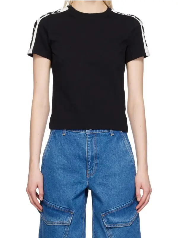 DION LEE Logo-appliqué Organic Cotton T-shirt - Black