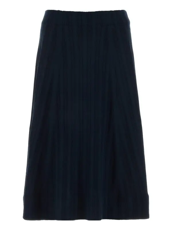 Co Name' Ribbed Midi Skirt - Black
