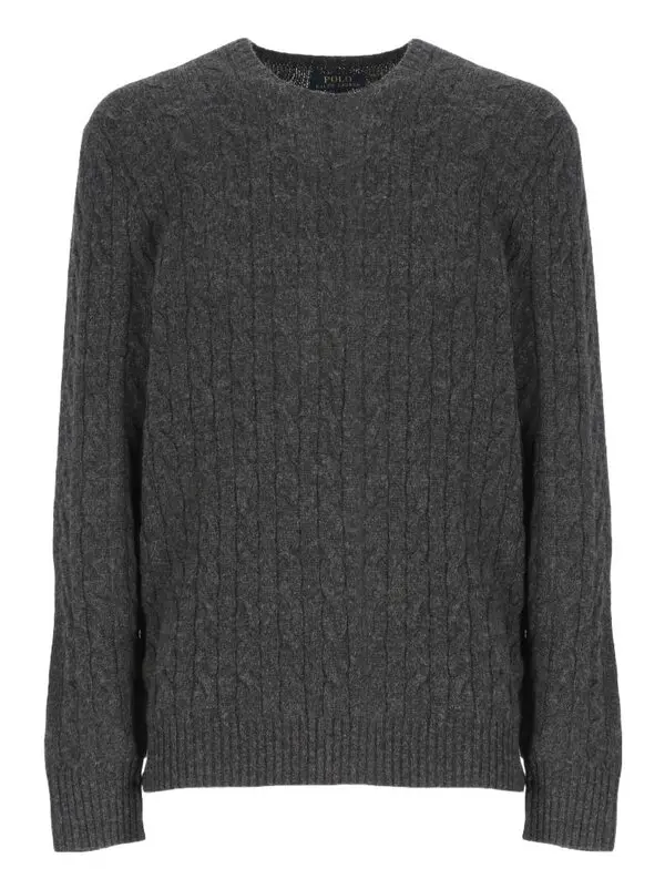 Polo Ralph Lauren Embroidered Cable-knit Jumper - Black