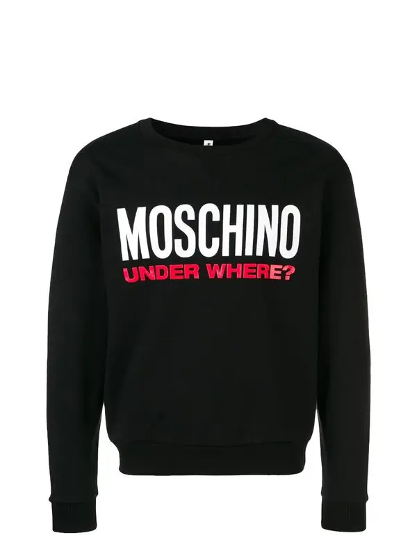 Moschino Tape Pullover Hoodie - Black