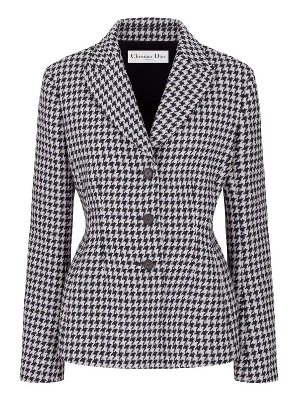 Dior Houndstooth Blazer - Blue And White
