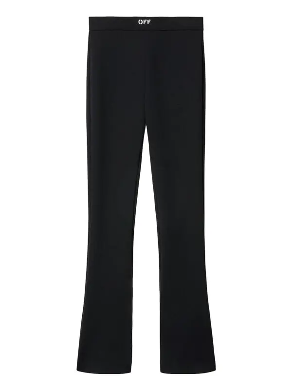 Off-White Logo Printed Flared Leggings - Black