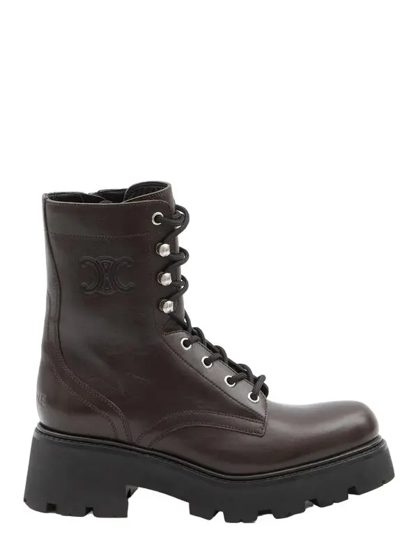 Celine Lacing Short Boots - Dark Chocolate