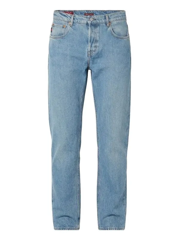 Gucci Straight-leg Jeans With Webbing Detail - Blue