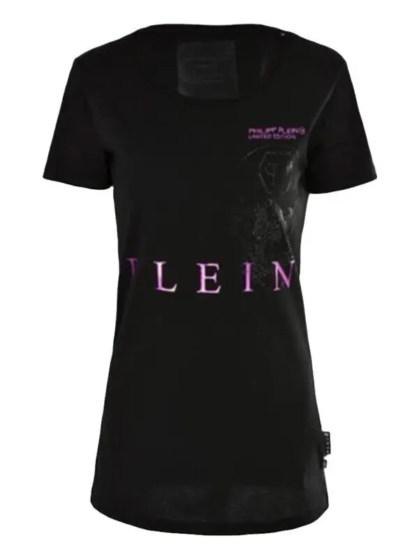 Philipp Plein Logo Embellished T-shirt - Black