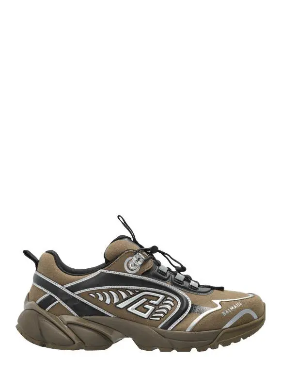 Balmain Cosmic Dust Panelled Sneakers - Brown